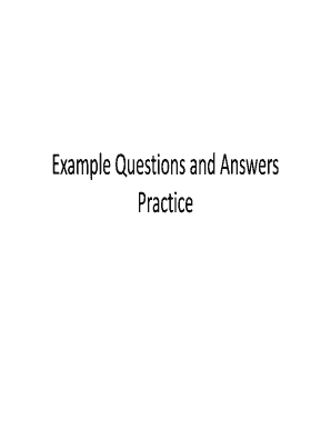 Fillable Online Example Questions and Answers Fax Email Print - pdfFiller
