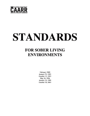 Fillable Online Standards for Sober Living Environments Fax Email Print ...