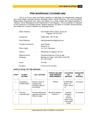 Fillable Online PRE-MARRIAGE COUNSELING Fax Email Print - pdfFiller