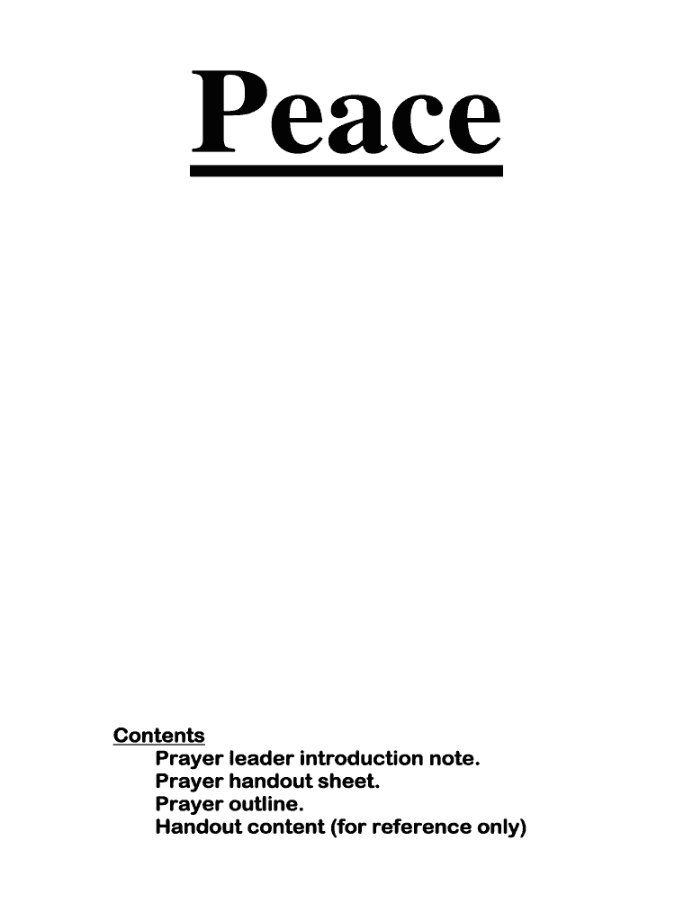 Fillable Online Prayer handout sheet Fax Email Print - pdfFiller