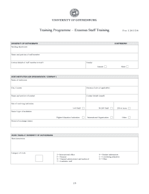 Fillable Online Training Programme Erasmus Staff Training Fax Email ...