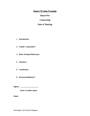 Fillable Online Report Writing Template Fax Email Print - pdfFiller