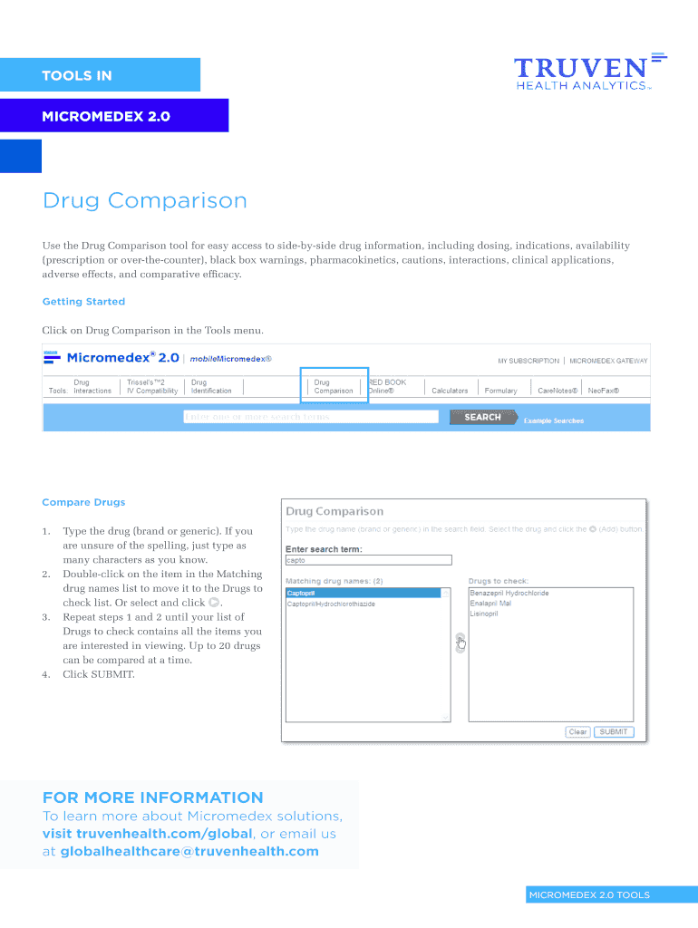 Fillable Online Drug Comparison Fax Email Print - pdfFiller