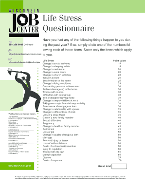 Fillable Online Life Stress Questionnaire - Supported Employment Plus ...