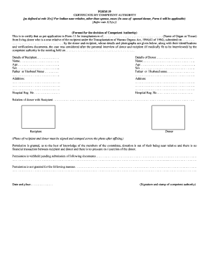 Fillable Online notto nic FORM 19 CERTIFICATE BY COMPETENT AUTHORITY ...