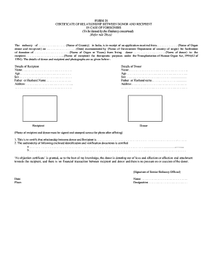 Fillable Online notto nic FORM 21 CERTIFICATE OF RELATIONSHIP BETWEEN ...