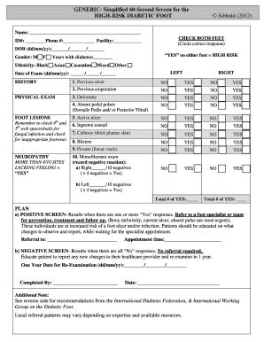 Fillable Online maximizeyourhealth 60 Second Foot Assessment Tool ...