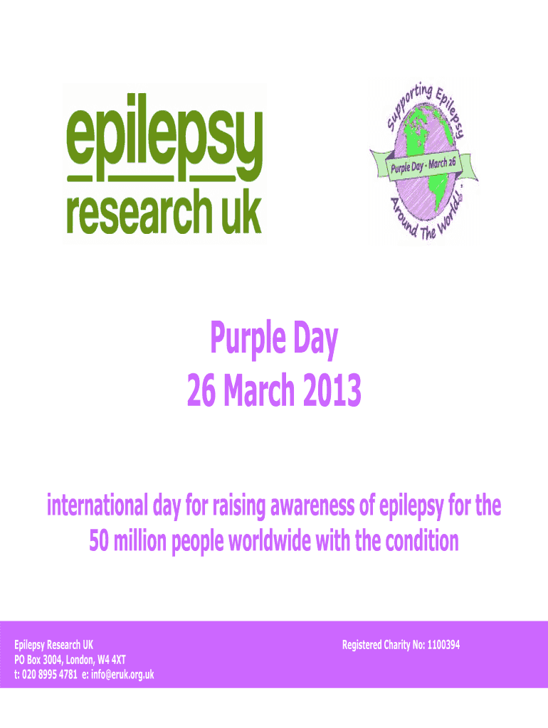 Fillable Online international day for raising awareness of epilepsy for the Fax Email Print ...
