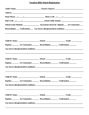 Fillable Online Child's Name Parent's Name(s) Fax Email Print - pdfFiller