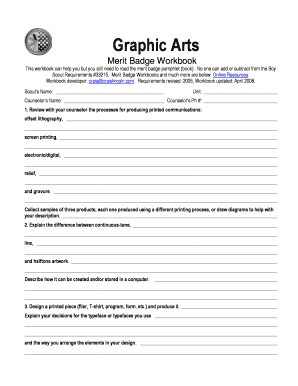 Art Merit Badge Worksheet - Fill Online, Printable, Fillable, Blank ...