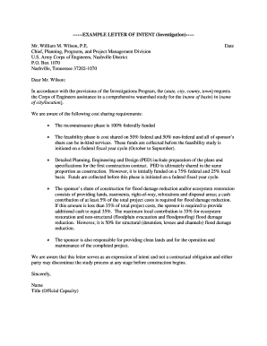 Fillable Online ------EXAMPLE LETTER OF INTENT (Investigation)----Mr ...