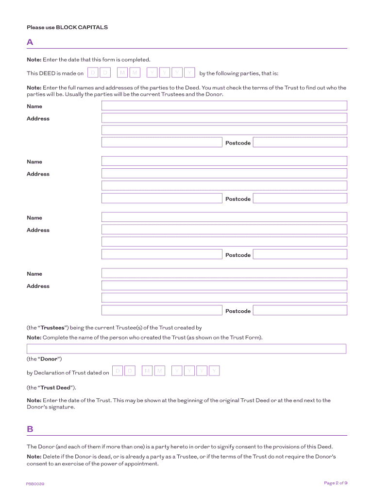Fillable Online Deed of appointment of a beneficiary - Royal London for ...