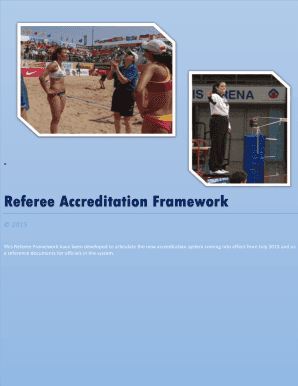 Fillable Online avf org Referee Accreditation Framework - Volleyball Australia - avf org Fax ...