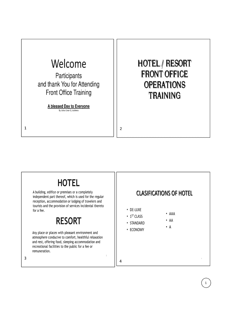 Fillable Online HOTEL / RESORT Fax Email Print - pdfFiller
