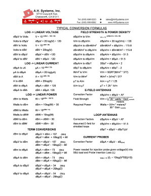 Fillable Online TYPICAL CONVERSION FORMULAS Fax Email Print - pdfFiller