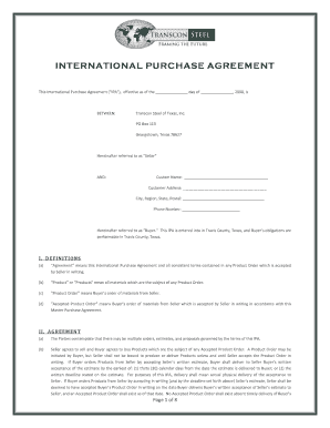 Transcon Steel International Purchase Agreement - Fill and Sign ...