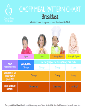 Fillable Online CACFP MEAL PATTERN CHART Fax Email Print - pdfFiller