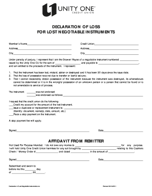 Fillable Online FOR LOST NEGOTIABLE INSTRUMENTS Fax Email Print - pdfFiller