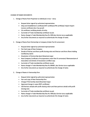Fillable Online CHANGE OF NAME DOCUMENTS Fax Email Print - pdfFiller