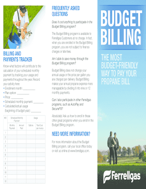 Fillable Online Learn more about Ferrellgas Budget Billing program Fax ...