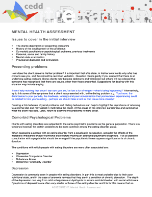 Printable initial psychiatric interview Templates to Submit Online in ...