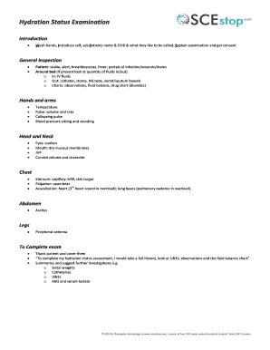 Fillable Online Hydration Status Examination Fax Email Print - pdfFiller