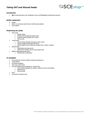 Fillable Online Taking ENT and Wound Swabs Fax Email Print - pdfFiller