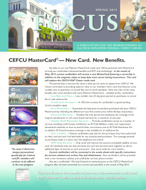 Fillable Online CEFCU MasterCard New Card Fax Email Print - pdfFiller