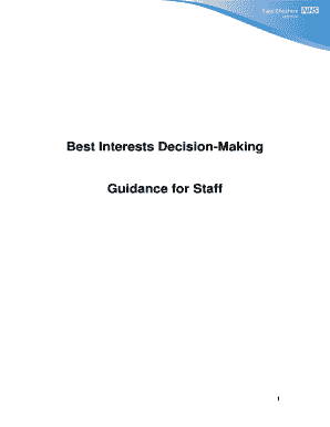 Fillable Online Best interests decision making - East Cheshire NHS ...