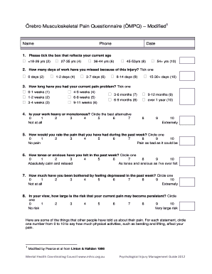Fillable Online pimg mhcc org rebro Musculoskeletal Pain Questionnaire ...