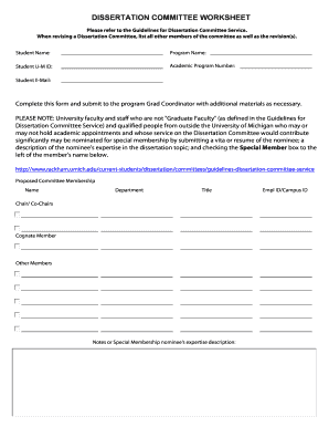 Fillable Online rackham umich Dissertation Committee Worksheet pdf ...