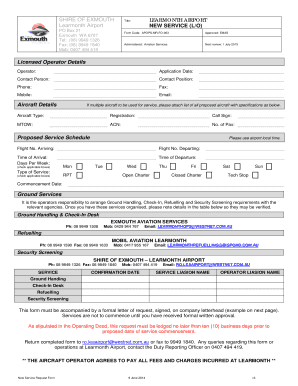 Fillable Online airports asn New Service Request Form Fax Email Print ...