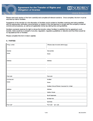 Fillable Online Agreement for the Transfer of Rights and Fax Email ...