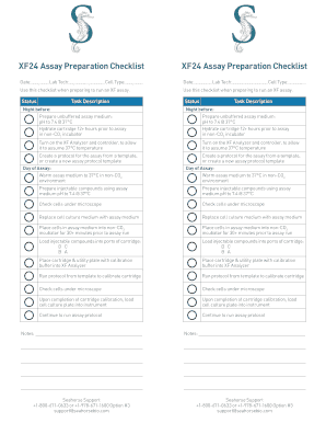 Fillable Online XF24 Assay Preparation Checklist XF24 Assay Preparation ...