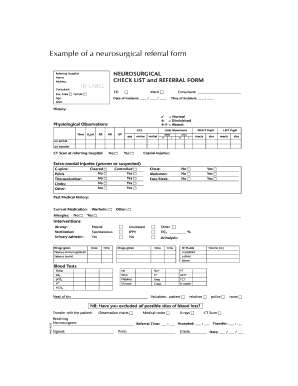 Fillable Online Example of a neurosurgical referral form - SIGN Fax ...