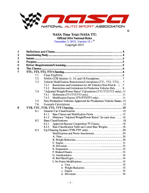 Fillable Online 2016 NASA TT rules Fax Email Print - pdfFiller