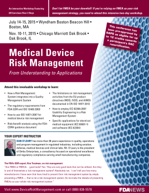 Fillable Online Medical Device Risk Management - FDAnews Fax Email ...