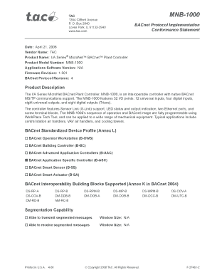 Fillable Online MNB-1000 BACnet PIC Statement - Control Services Inc ...