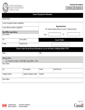 Fillable Online suretenucleaire gc Protected B when completed Annual ...