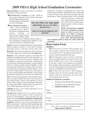 Fillable Online phaa 2009 PHAA High School Graduation Ceremonies Fax ...