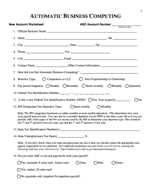 Fillable Online New Account Set-up Forms Without Direct Deposit Fax ...