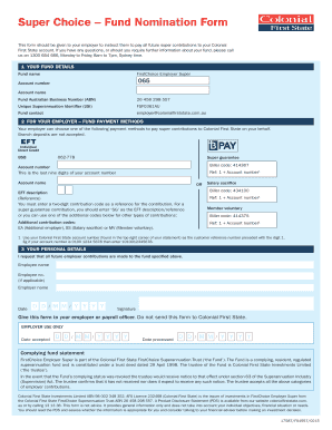 Fillable Online Choice of fund form - Lifestyle Financial Services Fax ...