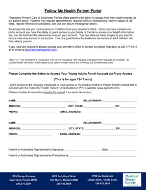 Fillable Online Portal Proxy Form - Ppcswflcom Fax Email Print - pdfFiller