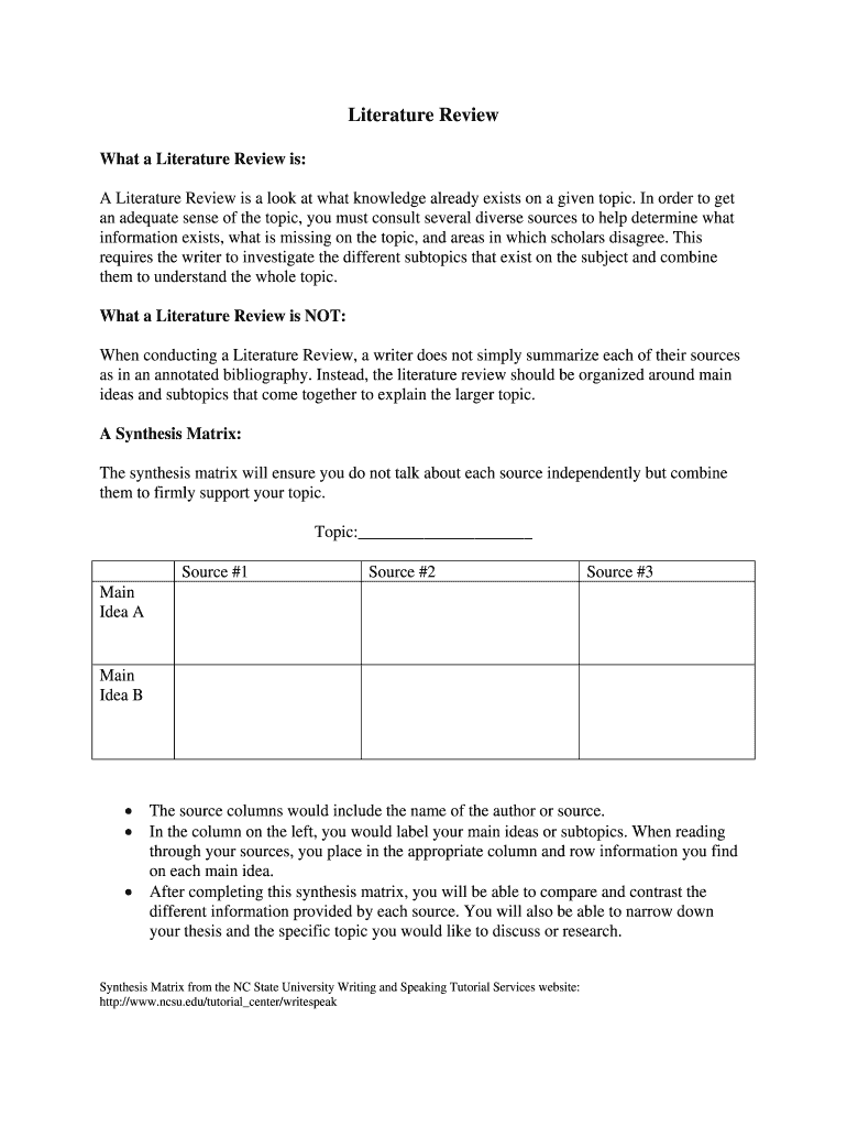 Fillable Online What a Literature Review is: Fax Email Print - pdfFiller