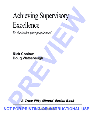 Fillable Online Achieving Supervisory Excellence Fax Email Print ...