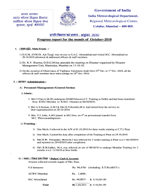 Fillable Online metnet imd gov progressoct2010.doc Fax Email Print ...