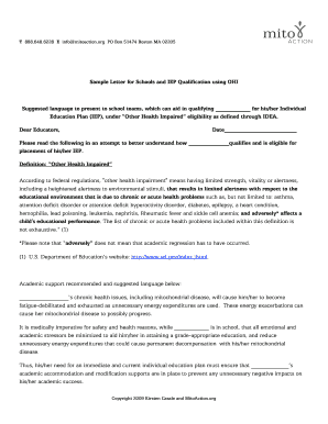Fillable Online Sample Letter for Schools and IEP Qualification using ...