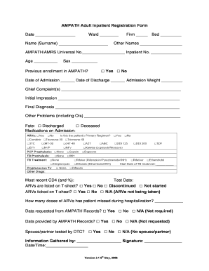 Fillable Online AMPATH Inpatient Registration Form Fax Email Print - pdfFiller