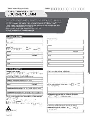 Fillable Online Journey Claim Formpdf Fax Email Print - pdfFiller