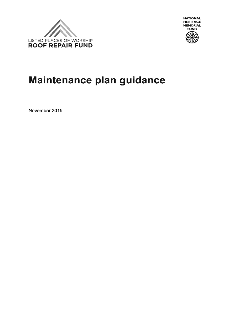 Fillable Online Maintenance plan guidance Fax Email Print - pdfFiller